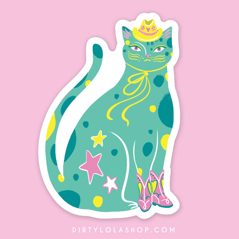 COWBOY - CAT STICKER – DIRTY LOLA